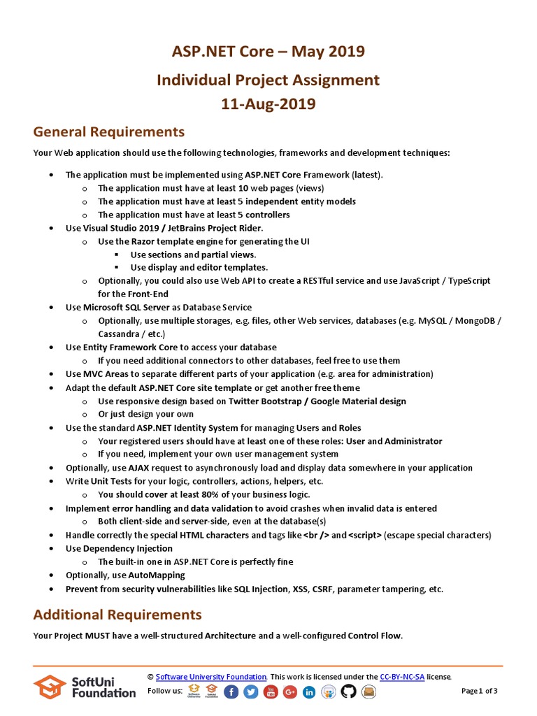 Csharp Asp Net Core Course Introduction Project Assignment Date 1 Pdf