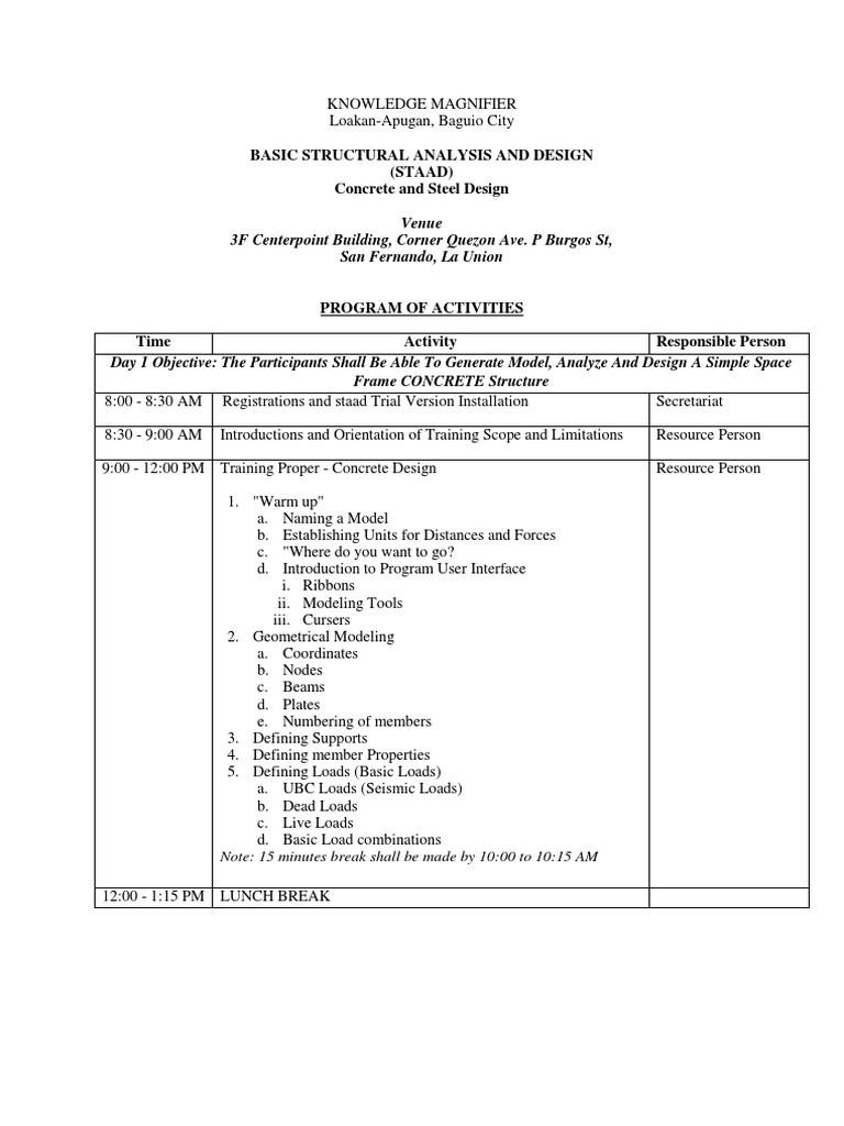 Staad Basic Training | PDF | Computing | Software