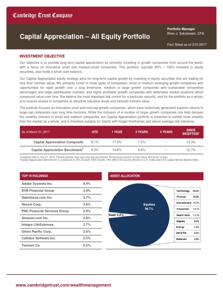 Capital Appreciation Investment Strategy | PDF | Stock Market | Investing