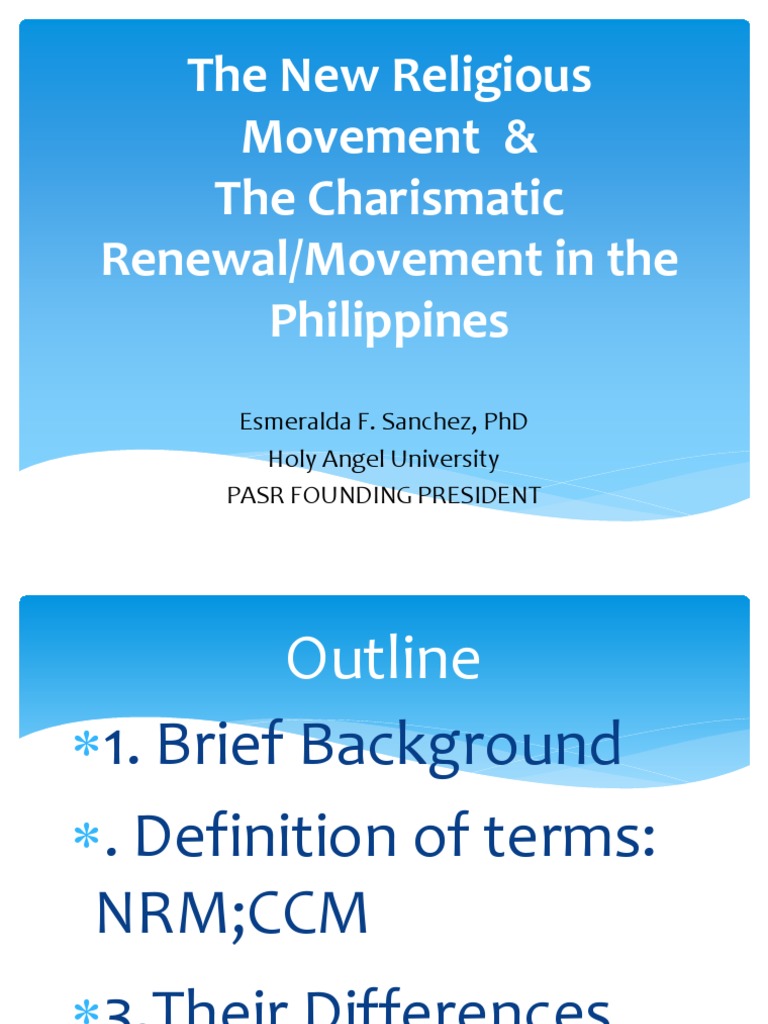 The New Religious Movement and The Catholic Charismatic Movement in The ...