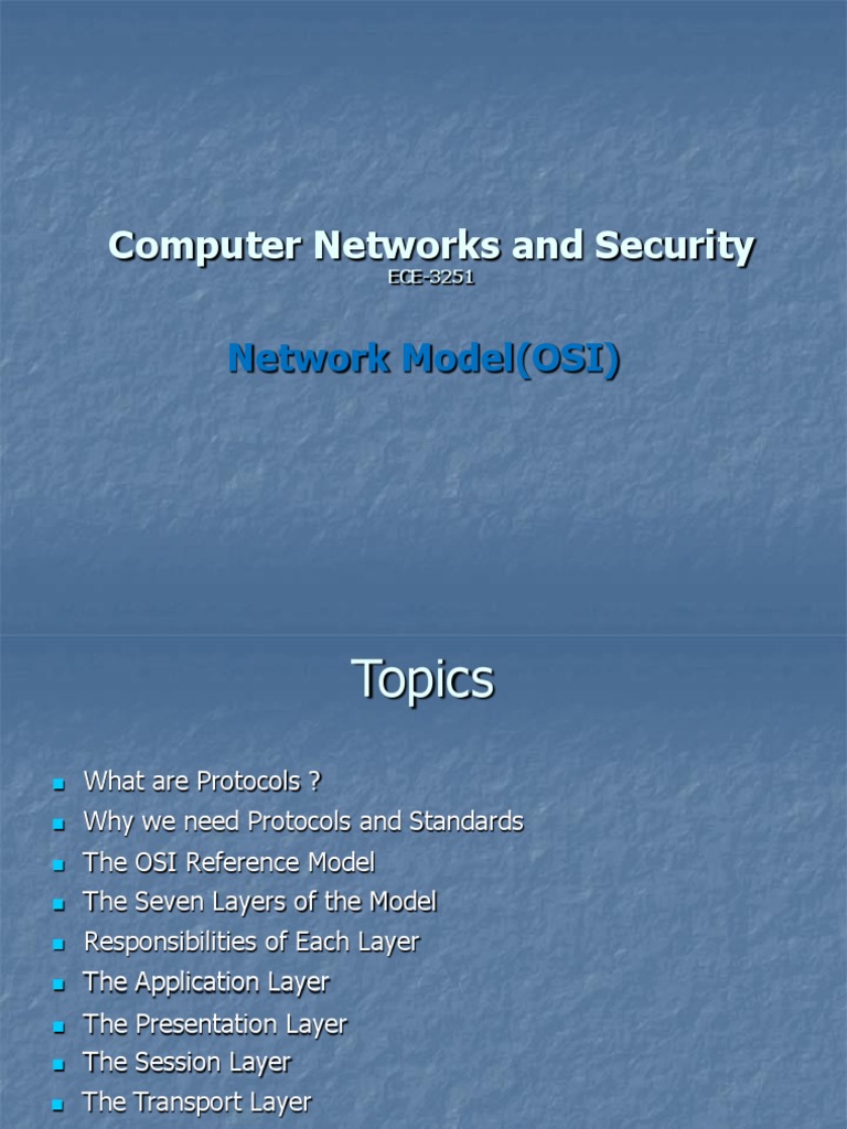 Computer Networks and Security: Network Model (OSI) | PDF | Internet Protocol Suite | Osi Model