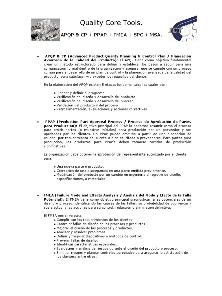 Core Tools | PDF | Calidad (comercial) | Ciencia de sistemas