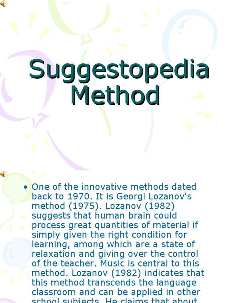 Suggestopedia Method | PDF