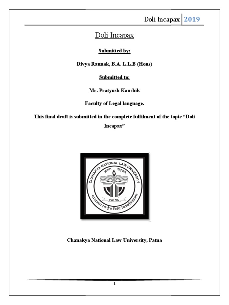 Understanding Doli Incapax: An Analysis of the Presumption of ...