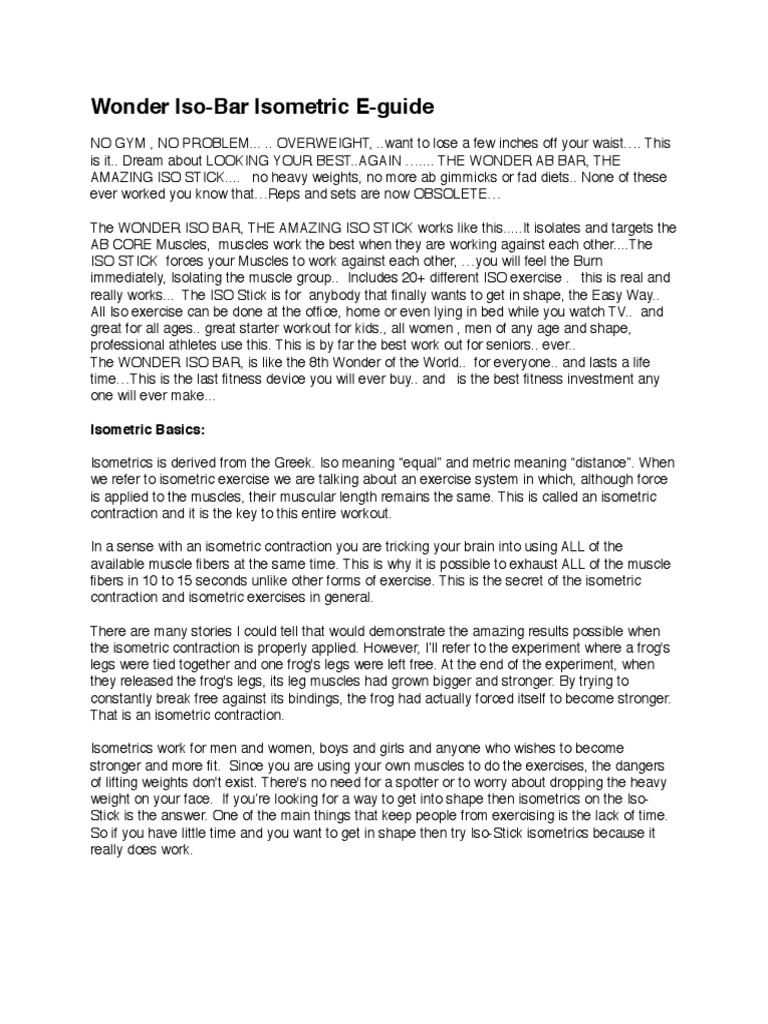 Iso Stick Guide | PDF | Anatomical Terms Of Motion | Arm