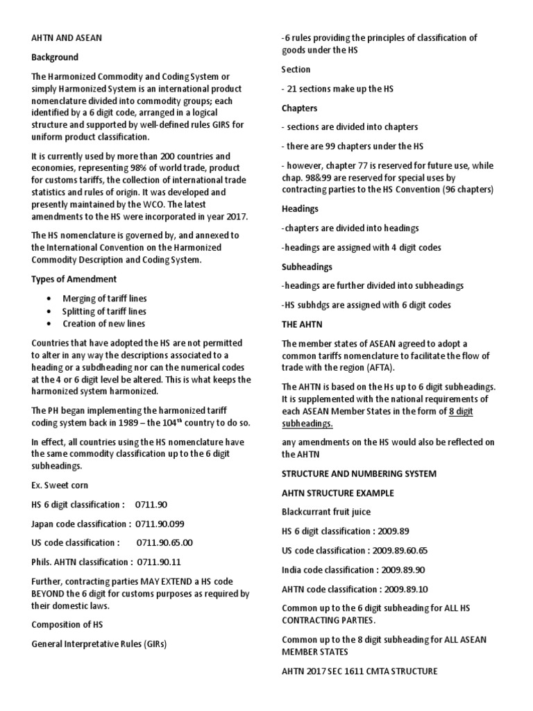 Ahtn and Asean | PDF | International Business | World Economy