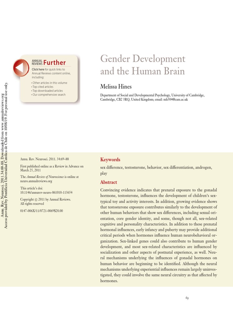Gender Development and The Human Brain | PDF | Sexual Dimorphism ...