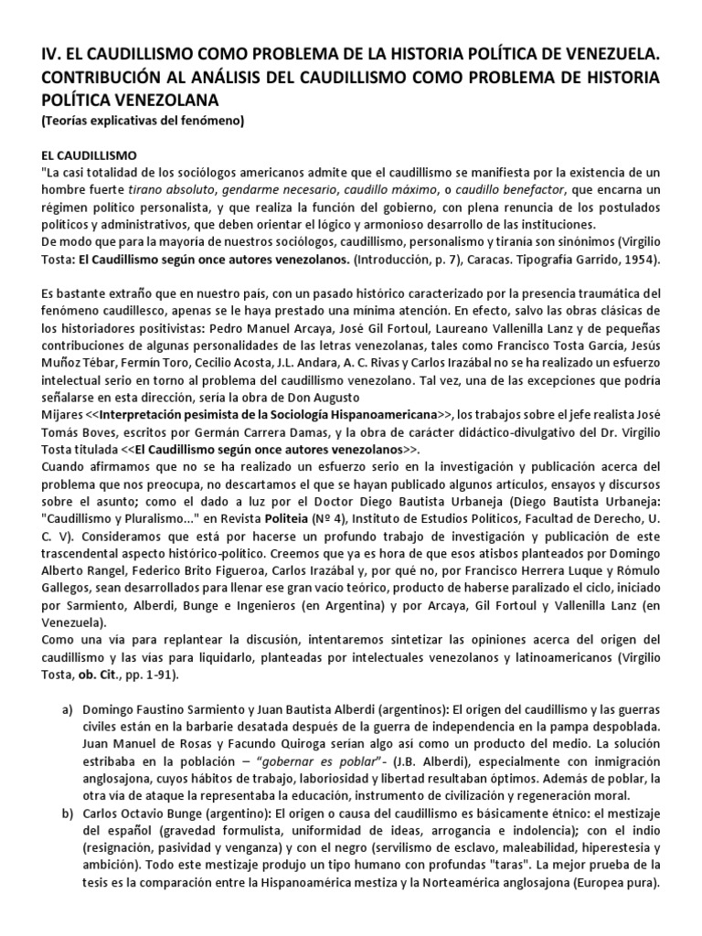 Caudillismo | Venezuela | Estado (política)