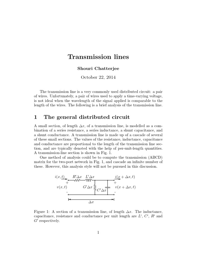 Transmission Line Write Up | Download Free PDF | Transmission Line ...
