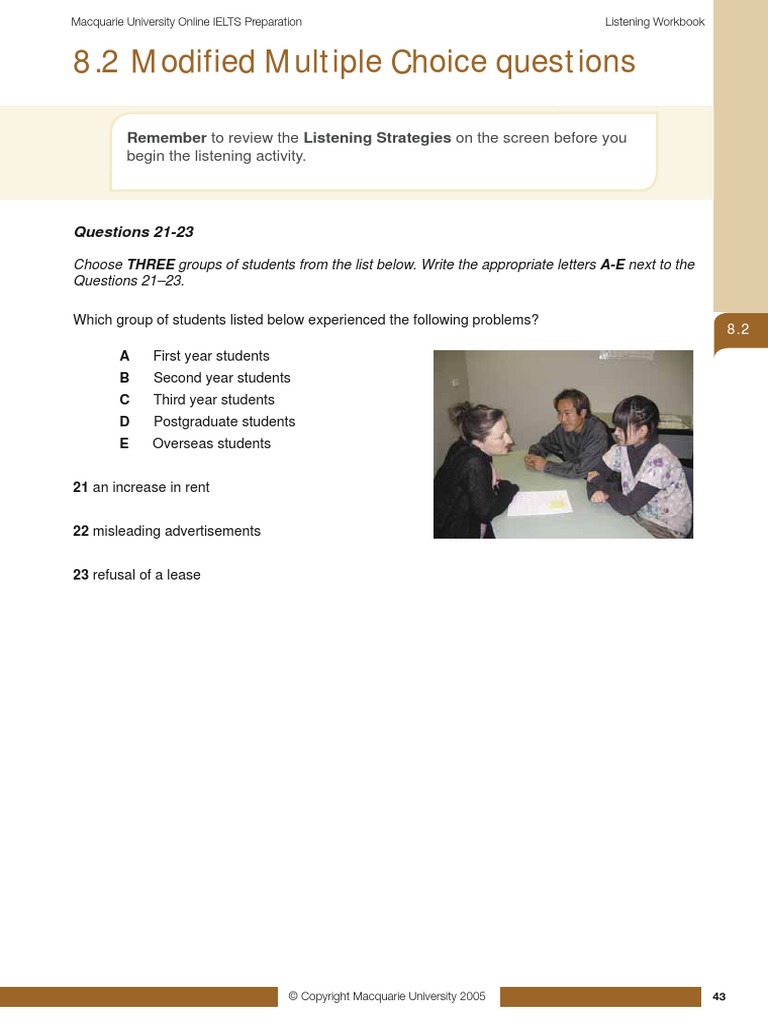 8.2 Modified Multiple Choice Questions: Begin The Listening Activity | PDF