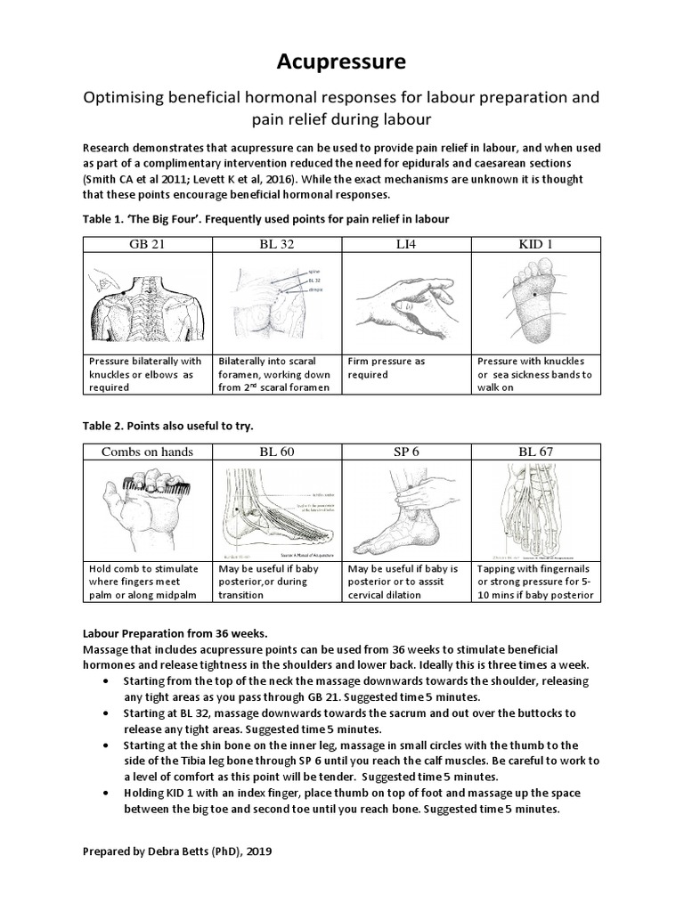 Acupressure for Labor Preparation Guide | PDF | Acupressure | Childbirth
