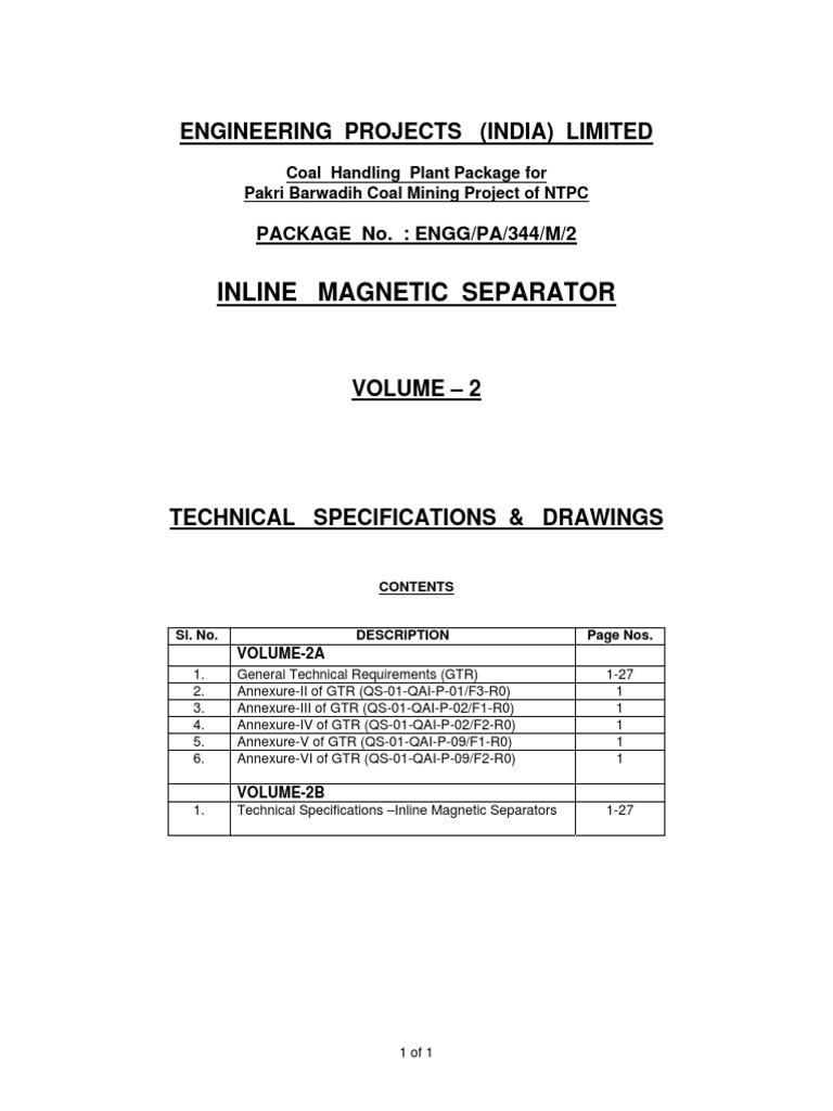 Technical Specs. (Vol-2) PDF | PDF | Specification (Technical Standard ...