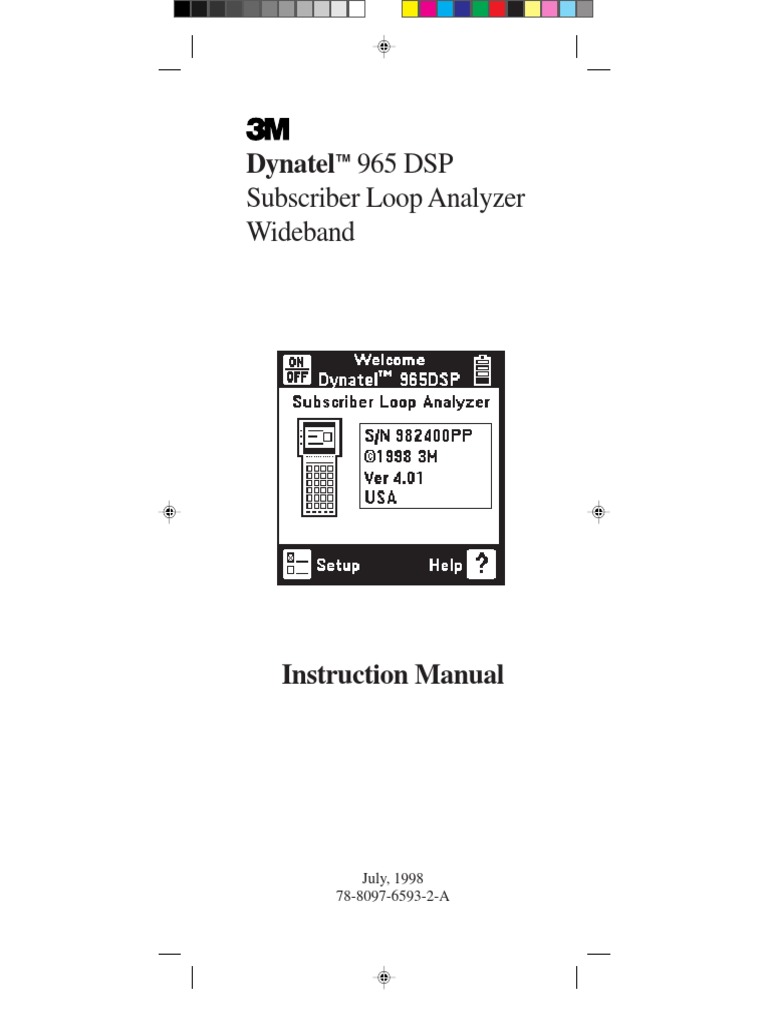 Dynatel 965 DSP: Subscriber Loop Analyzer Wideband | PDF | Electrical ...