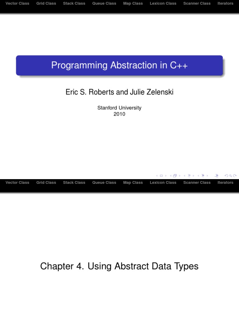 Programming Abstraction in C++: Eric S. Roberts and Julie Zelenski | PDF | Array Data Structure ...