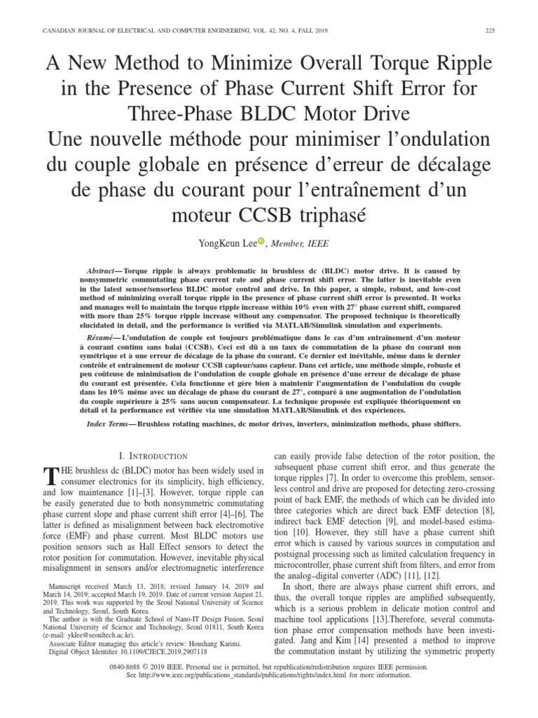Research Paper BLDC Motor | PDF | Obliger | Électromagnétisme