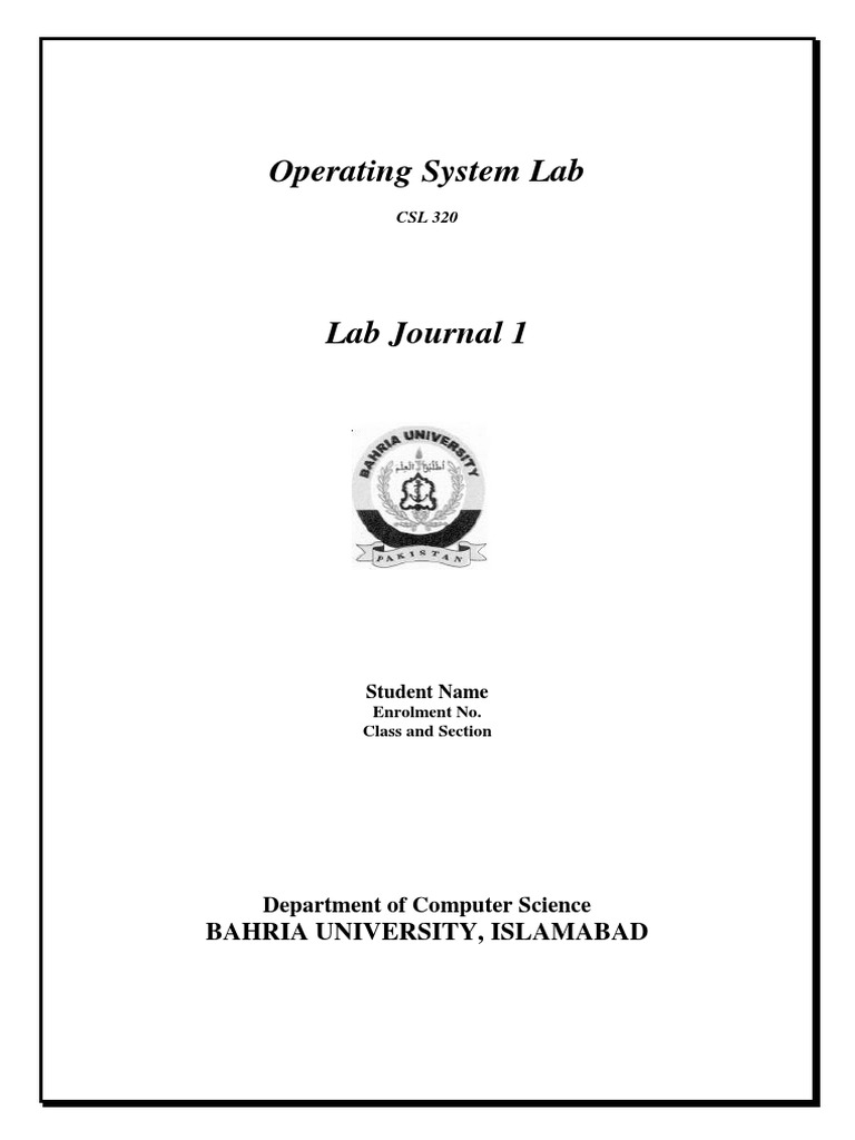Operating System Lab: Bahria University, Islamabad | PDF