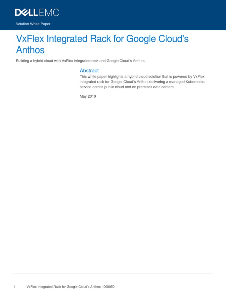 Vxflex Integrated Rack For Anthos Solution | PDF | Cloud Computing | Computer Cluster