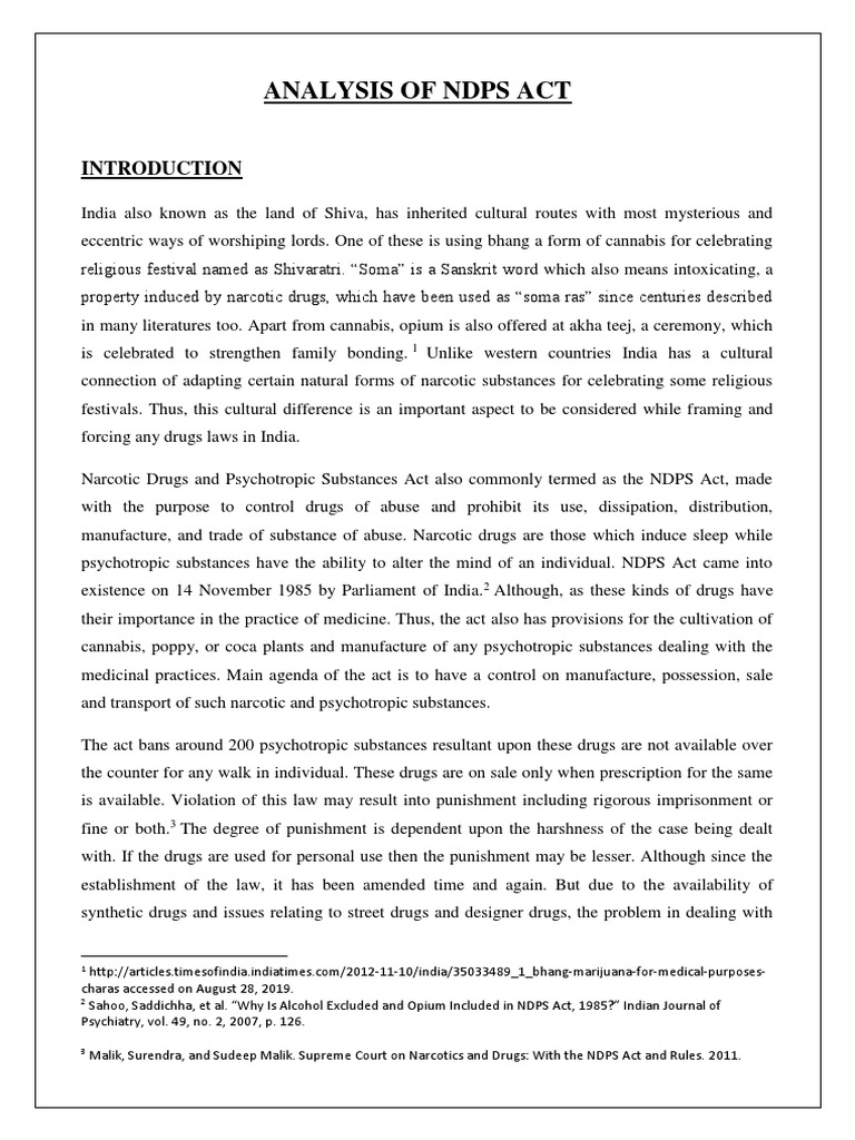Ndps Act | PDF | Psychoactive Drugs | Domestic Violence