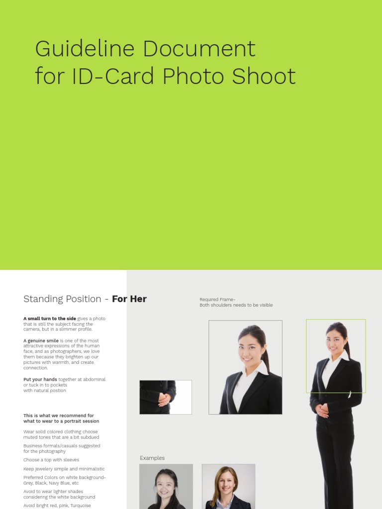 Guideline Document For ID Card Photo Shoot Annexure B | PDF ...