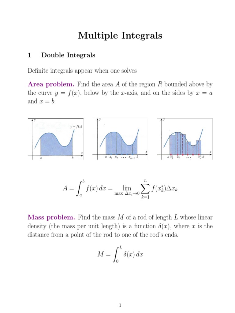 2E02 Multiple Integrals | PDF | Integral | Area