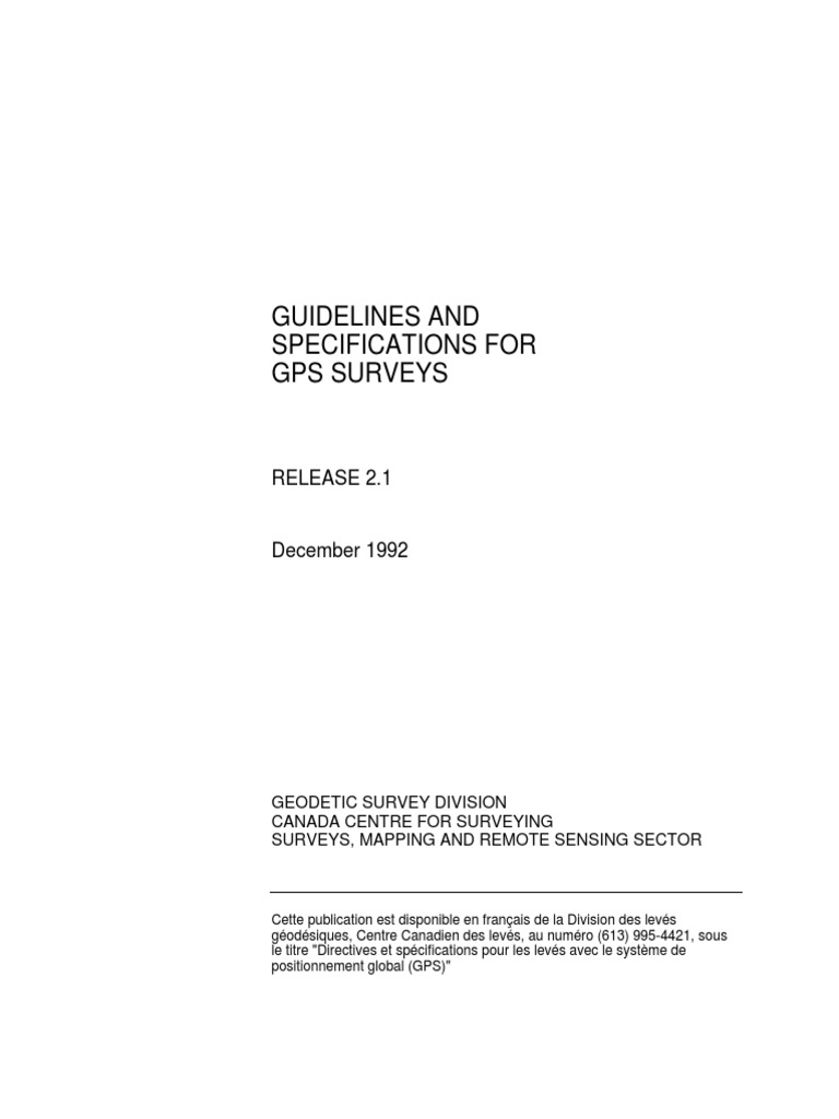 GPS Survey Guidelines and Specifications | PDF | Surveying | Global ...