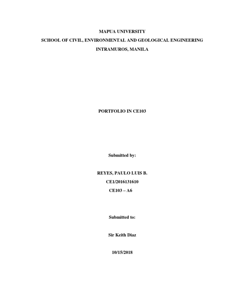 Mapua University School of Civil, Environmental and Geological ...