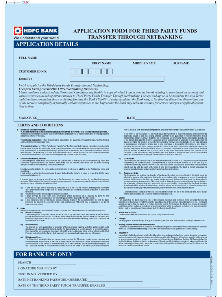 Third Party Transfer | PDF | Indemnity | Online Banking