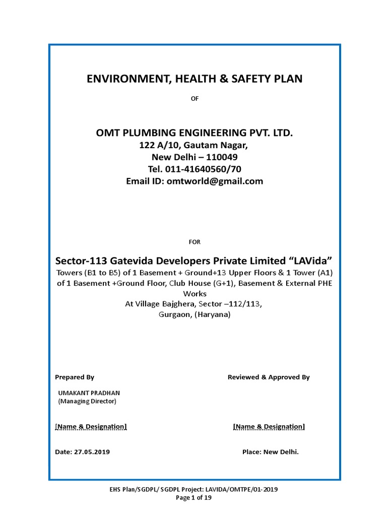 EHS Plan Summary | PDF | Personal Protective Equipment | Safety