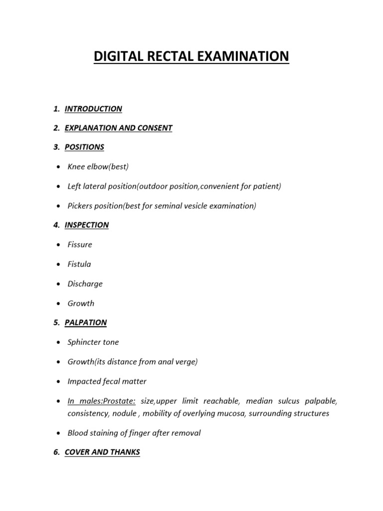 Digital Rectal Examination