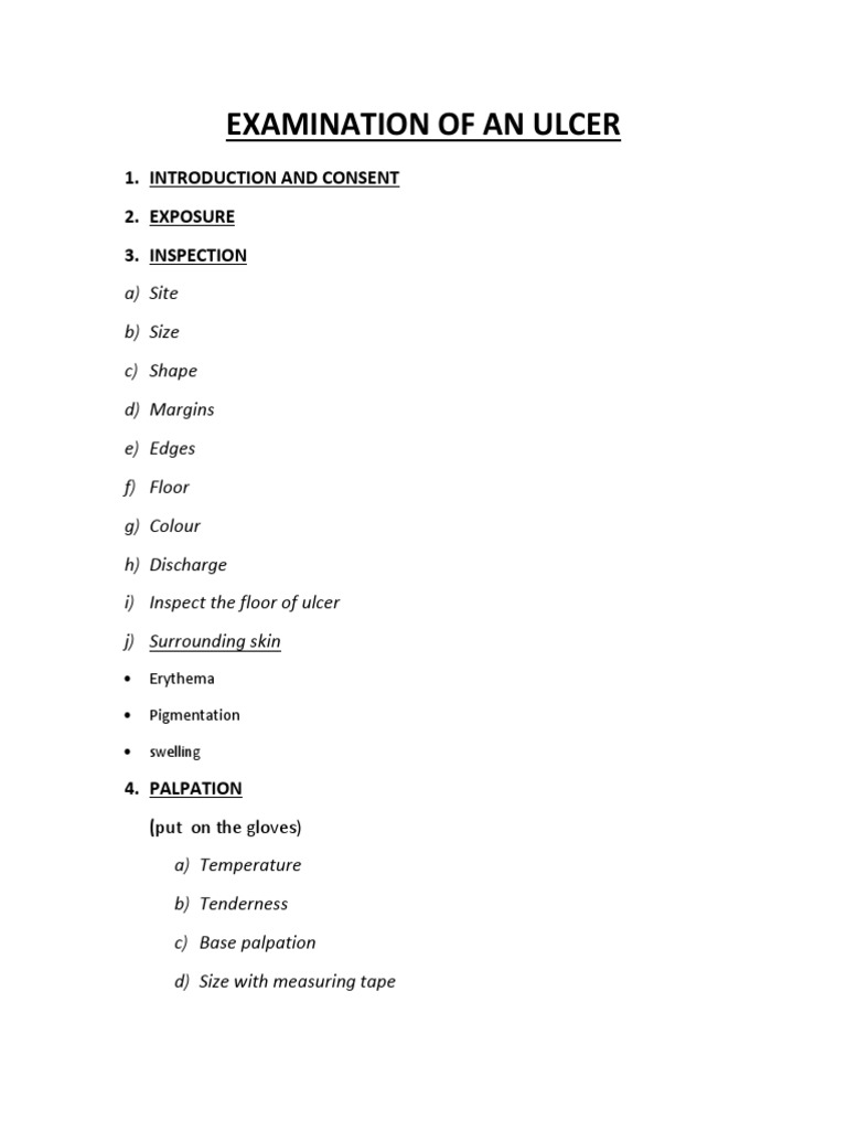 Examination of An Ulcer | PDF