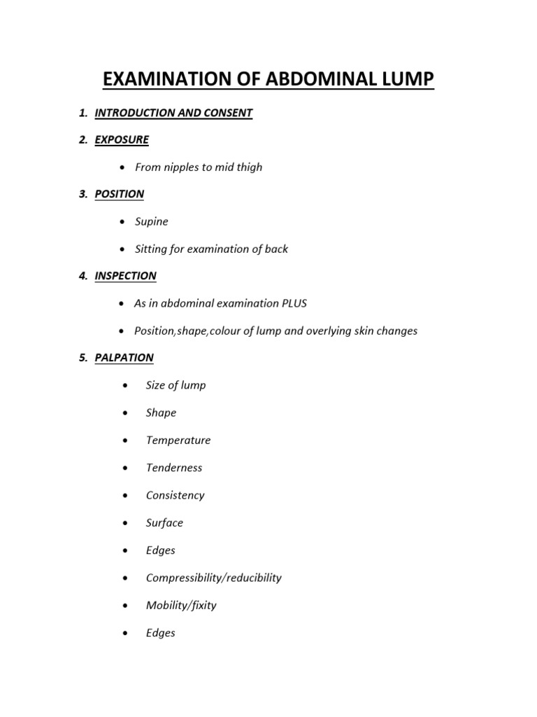 Examination of Abdominal Lump | PDF