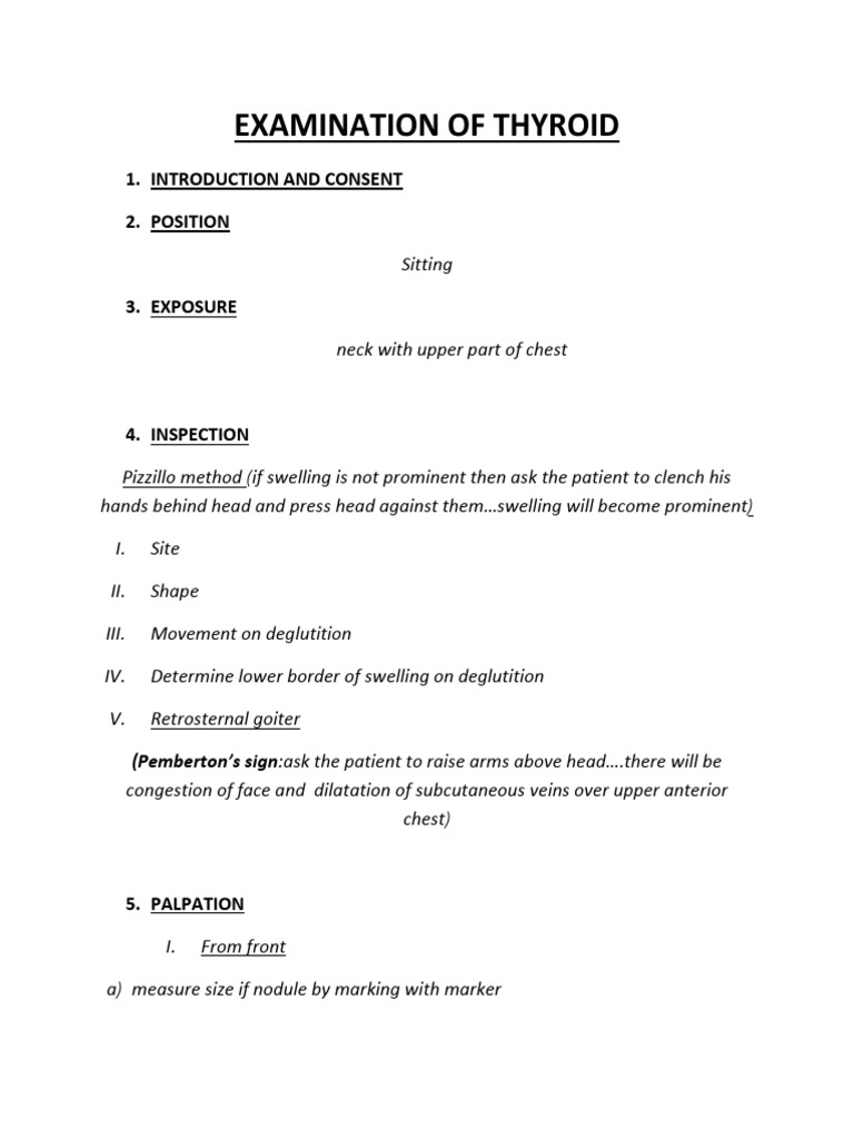 Examination of Thyroid | PDF