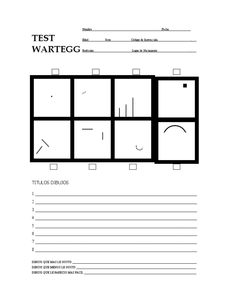Test de Wartegg: Instrucciones y Ejemplos | PDF