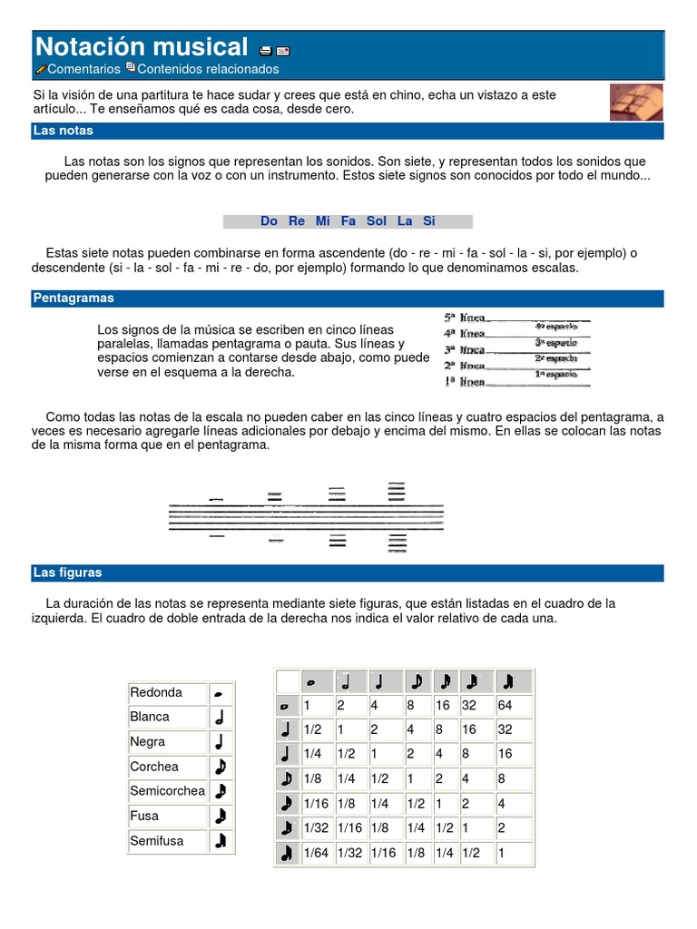 Notacion Musical | PDF | Notación musical | Clave