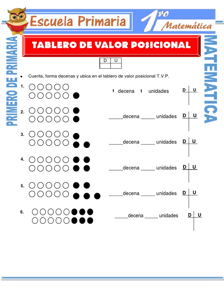 Tablero de Valor Posicional para 1º Grado | PDF