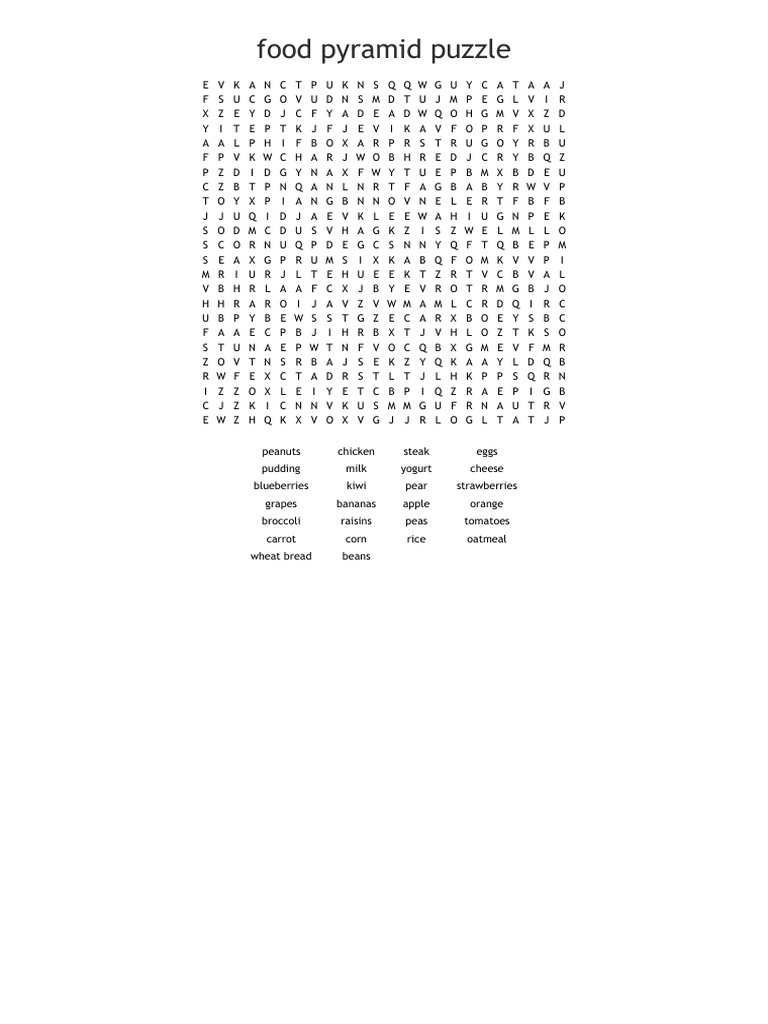 Food Pyramid Puzzle | PDF | Western Cuisine | Regional & Ethnic Food