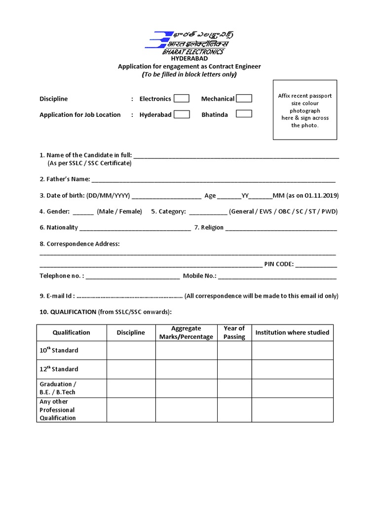 BHEL Application | PDF | Identity Document | Mail