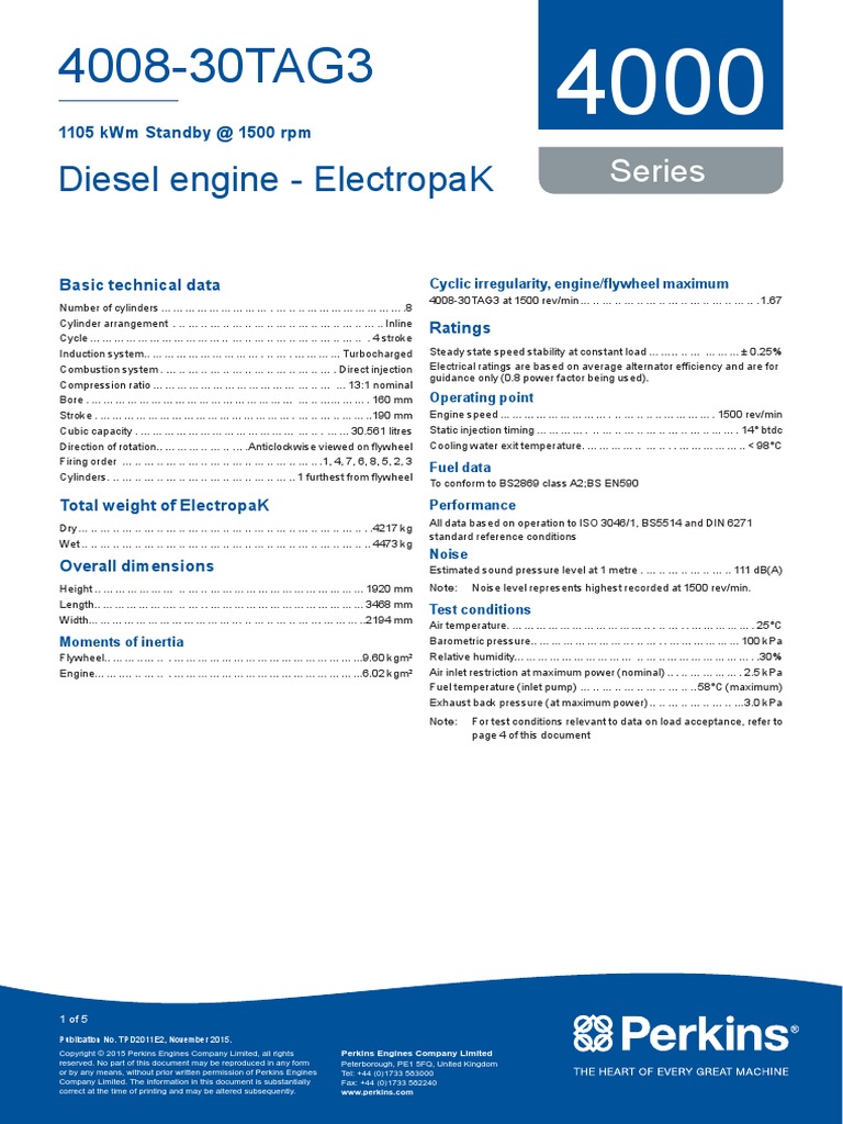 4008-30TAG3 TPD2011E2 Nov2015 | PDF | Diesel Engine | Turbocharger
