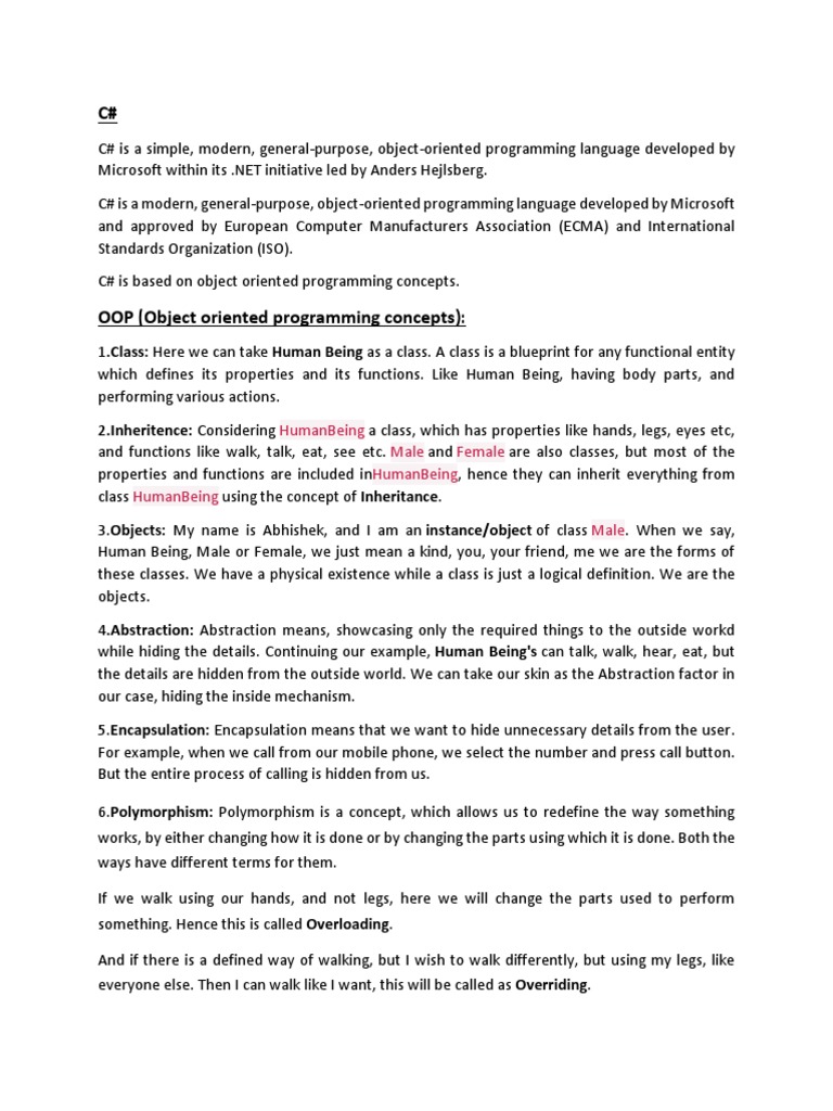 C Tutorial Pdf Object Oriented Programming C Sharp Programming 4097