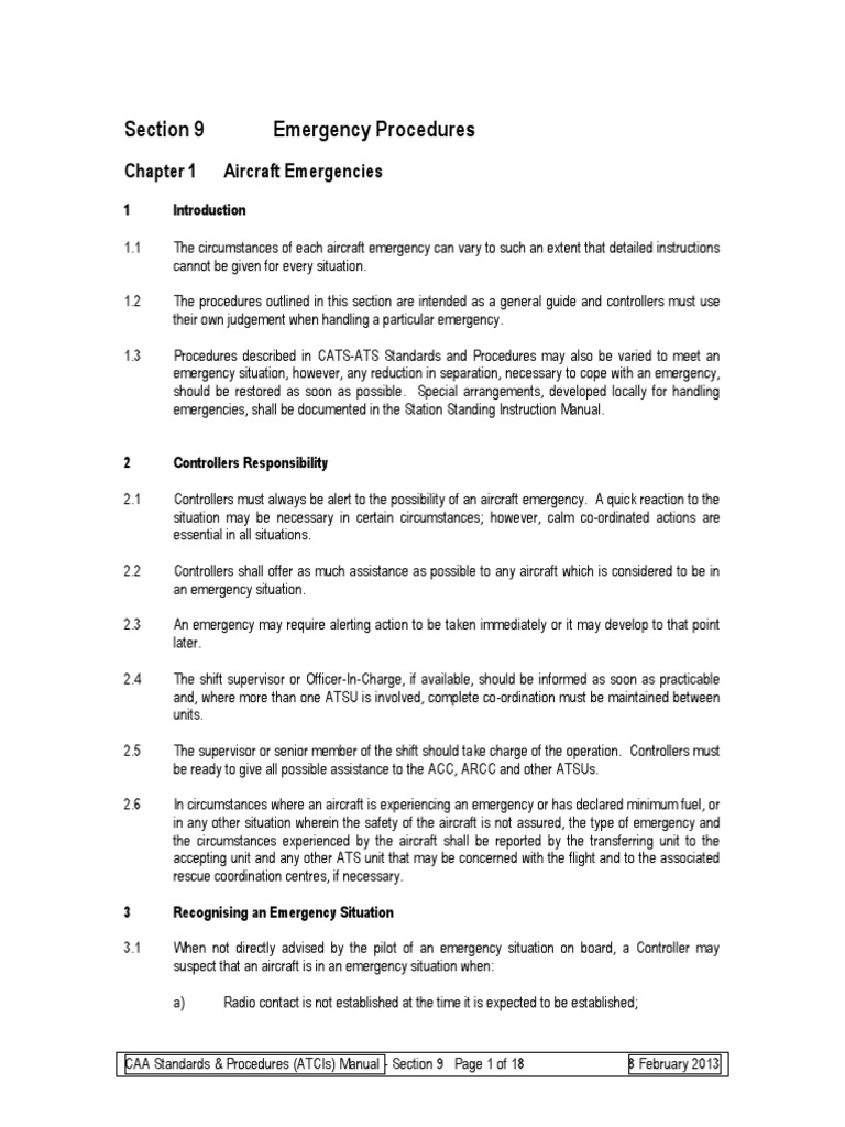 Emergency Procedures for Aircraft Handling | PDF | Air Traffic Control ...