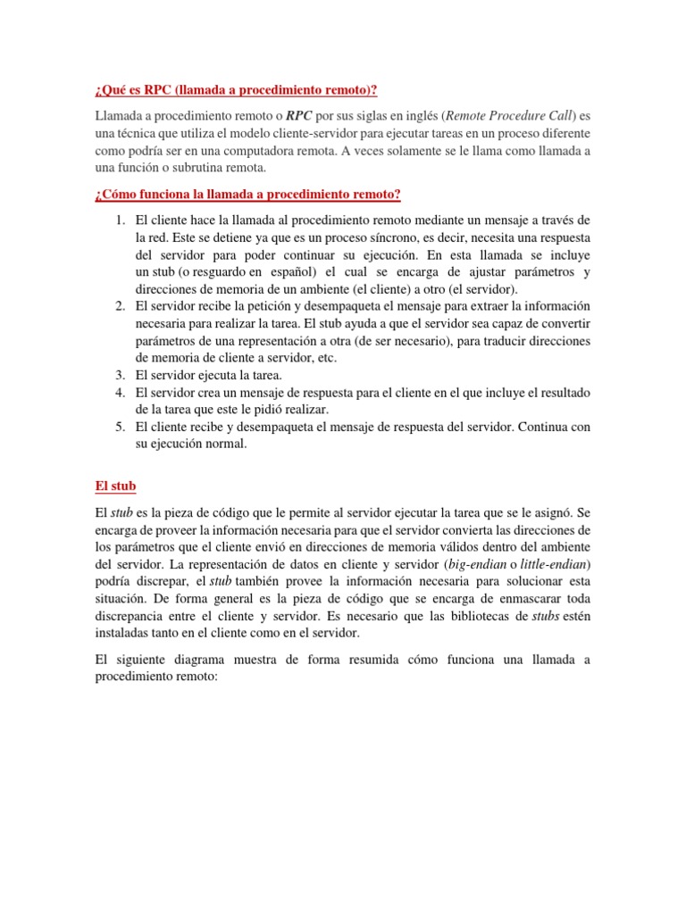 Explicación detallada de RPC (llamada a procedimiento remoto), su ...