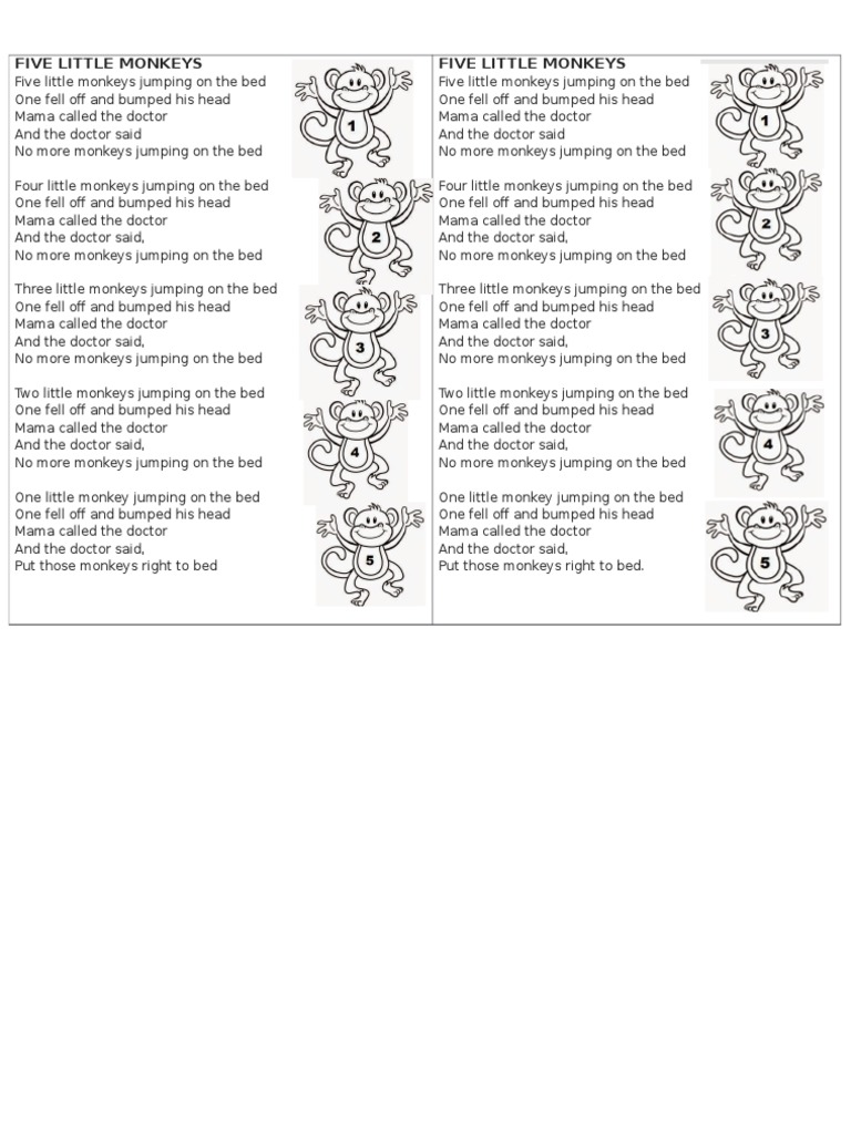 Five Little Monkeys Five Little Monkeys | PDF