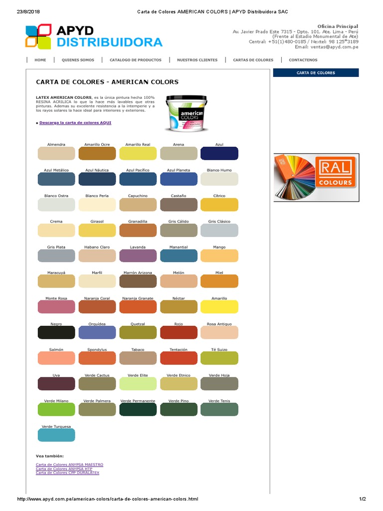 Carta de Colores | PDF | Visión | Diseño gráfico