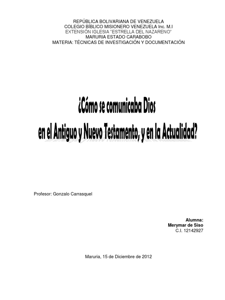 Como Se Comunicaba Dios Con El Hombre | PDF | Jacob | María, madre de Jesús