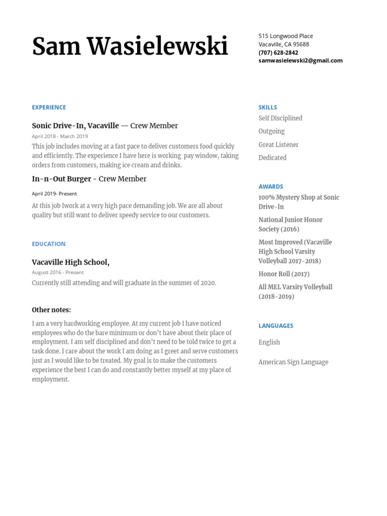 Sam Wasielewski Resume 2019 Updated | PDF | Business