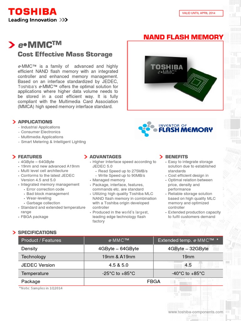 Toshiba EMMC Final | PDF | Flash Memory | Computer Data Storage