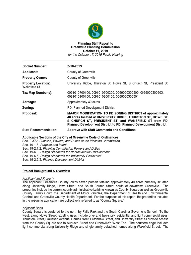 Oct. 11 2019 CITY STAFF REPORT On University Ridge Development Proposal ...