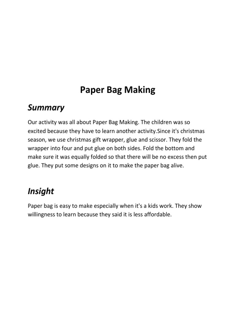 Paper Bag Making | PDF | Nature