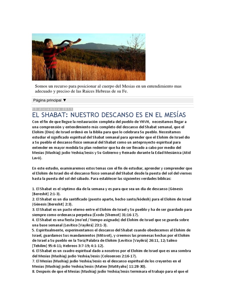 Significado Espiritual del Shabat | PDF | Shabat | Mesías