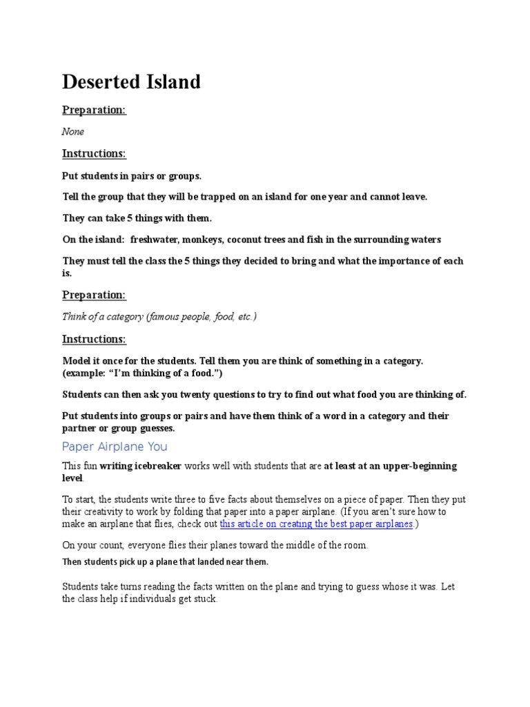 Deserted Island | PDF